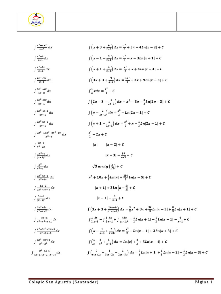 Integrales Racionales Ejercicios | PDF