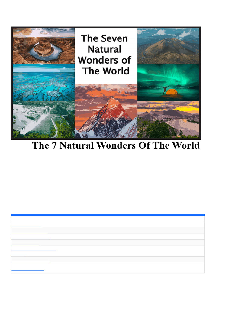 The 7 Wonders of The World | PDF | Mount Everest | Earth Sciences