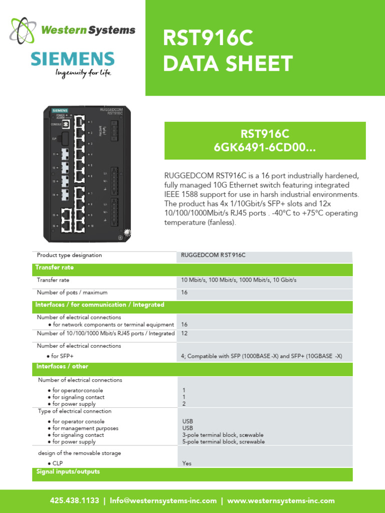 Western Systems Ruggedcom Rst916c | PDF | Power Supply | Usb