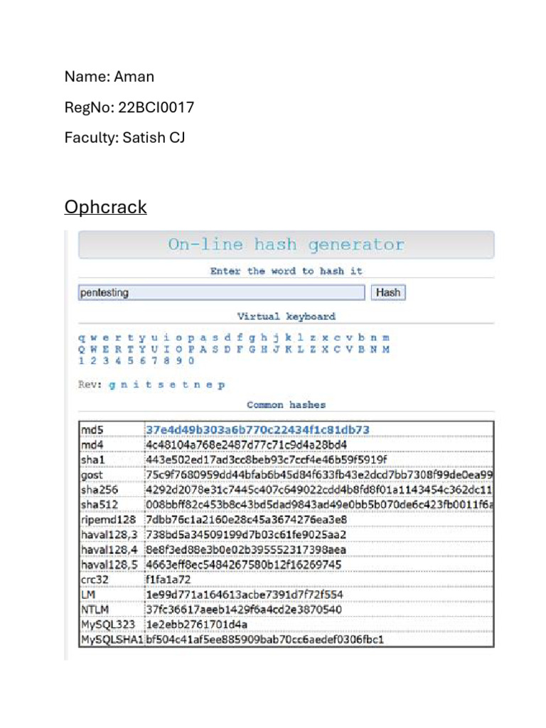 Ophcrack | PDF