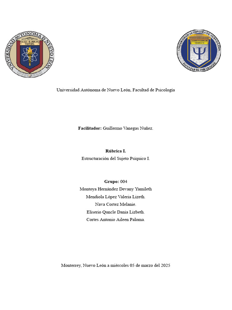 Rubrica 1 - Espi | PDF | Psicoanálisis | Psicoterapia