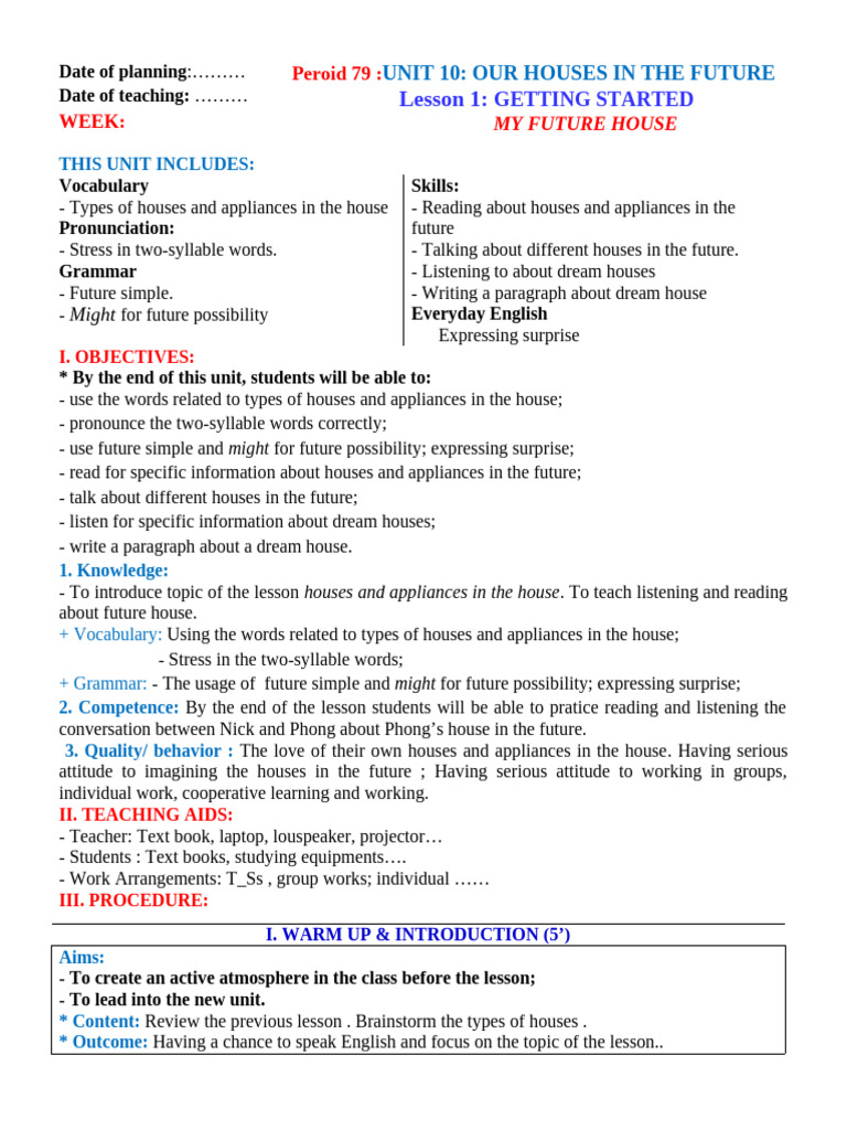Unit 10 -Lesson 1- Getting Started | PDF | Vocabulary | Unidentified ...