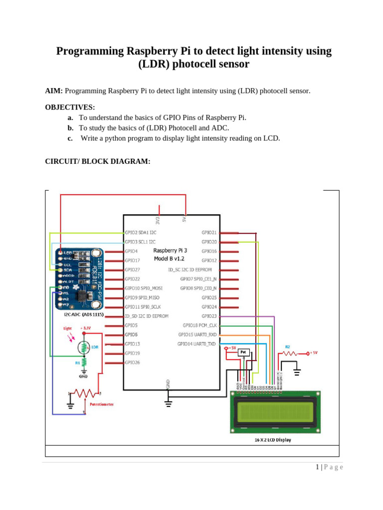 Programming Raspberry Pi To LDR Sensor | PDF | Software | Computer ...