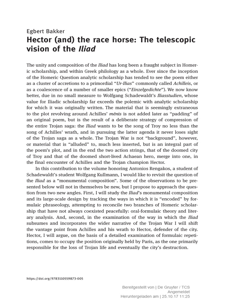 Hector and The Race Horse The Telescopic | PDF | Hector | Iliad