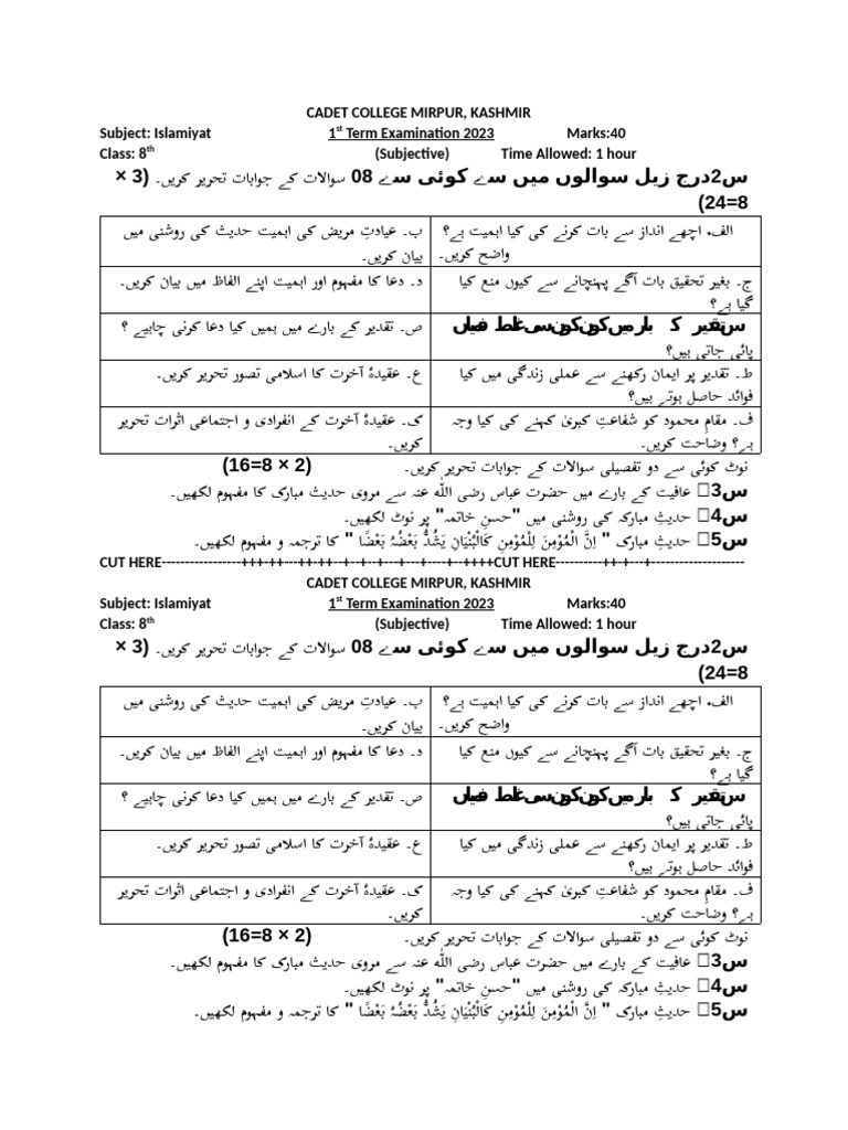 8th Isl - Cadet CLG | PDF