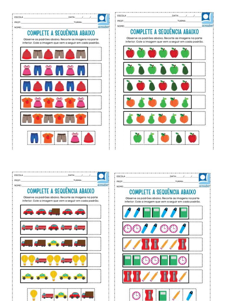 sequencia logica comprexa atividades | PDF