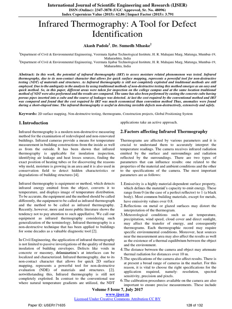 Infrared Thermography for Defect Detection | PDF | Thermography | Infrared