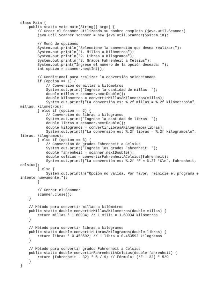 ejercicio 4 | PDF | Fahrenheit | Java (lenguaje de programación)