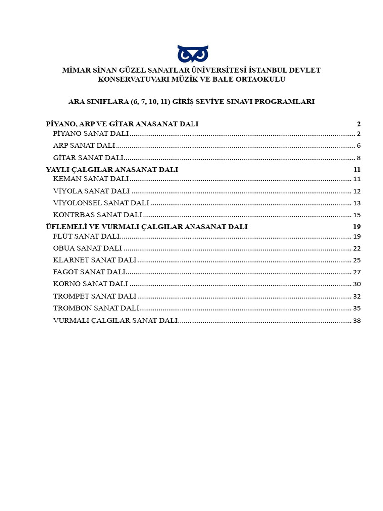 LINK 4 MSGSU IDK Ara Siniflara 6-7-10 11 Giris Seviye Sinavi Programlari | PDF