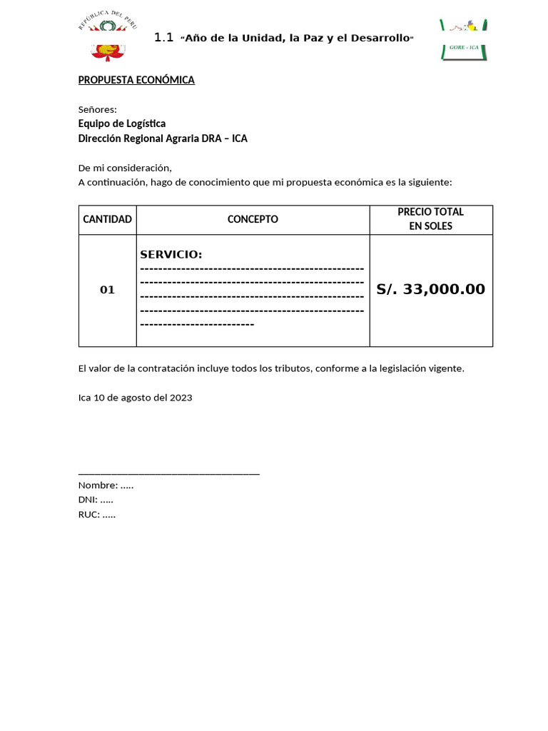 propuesta economica | PDF