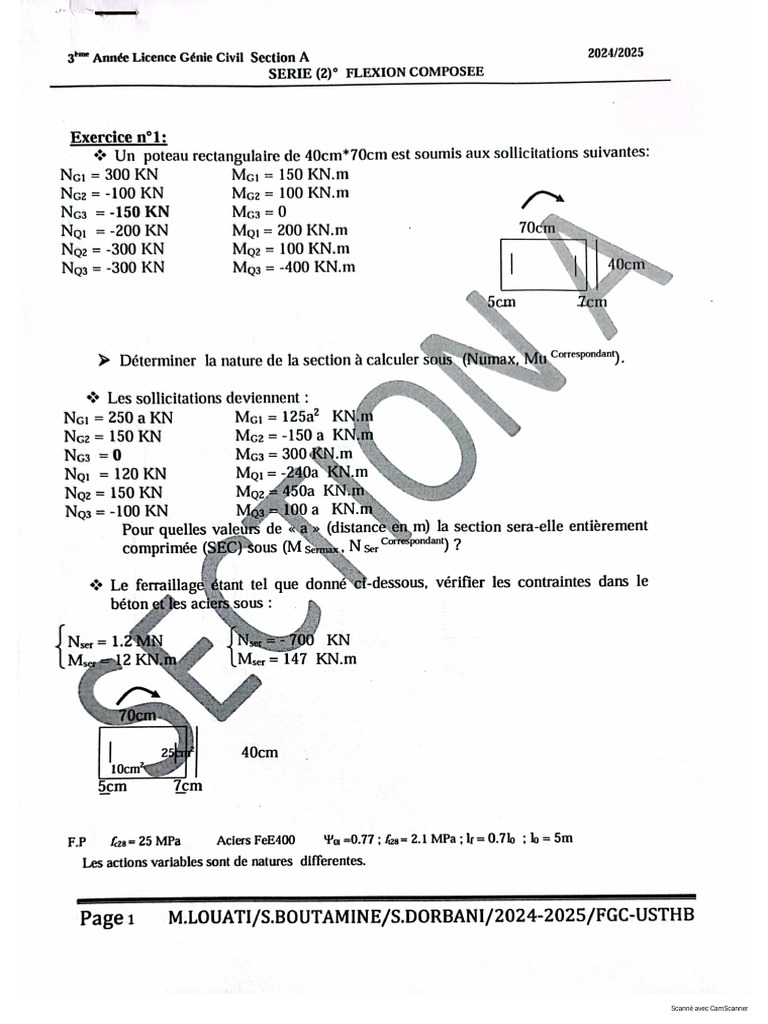 Exercices Supplémentaires Flexion Composée | PDF