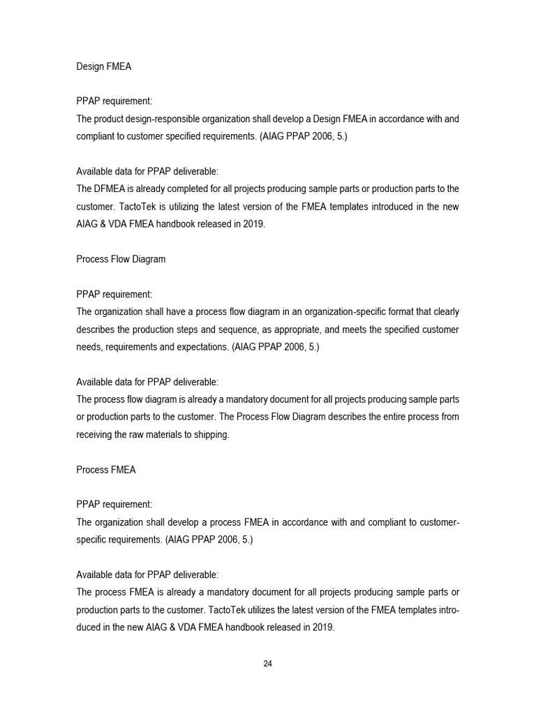 PPAP Process Flow and FMEA Overview | PDF