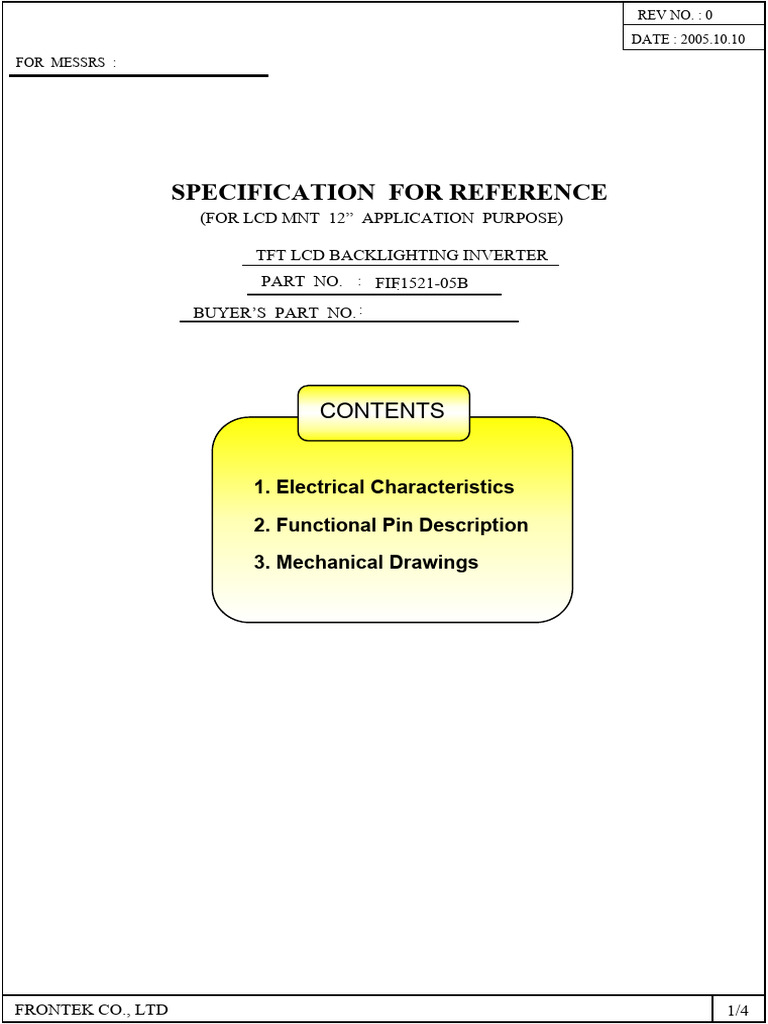 Frontek Fif1521-05b Inverter | PDF | Power Inverter | Manufactured Goods