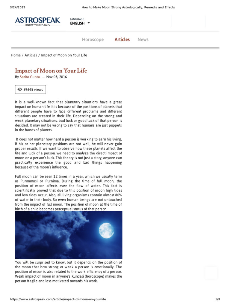 Weak Moon effects | PDF