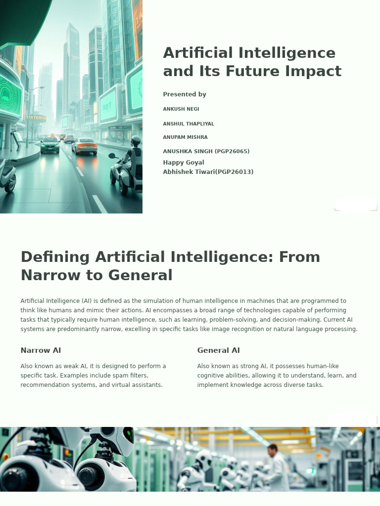 Artificial Intelligence and Its Future Impact GRP 2 | PDF | Artificial ...