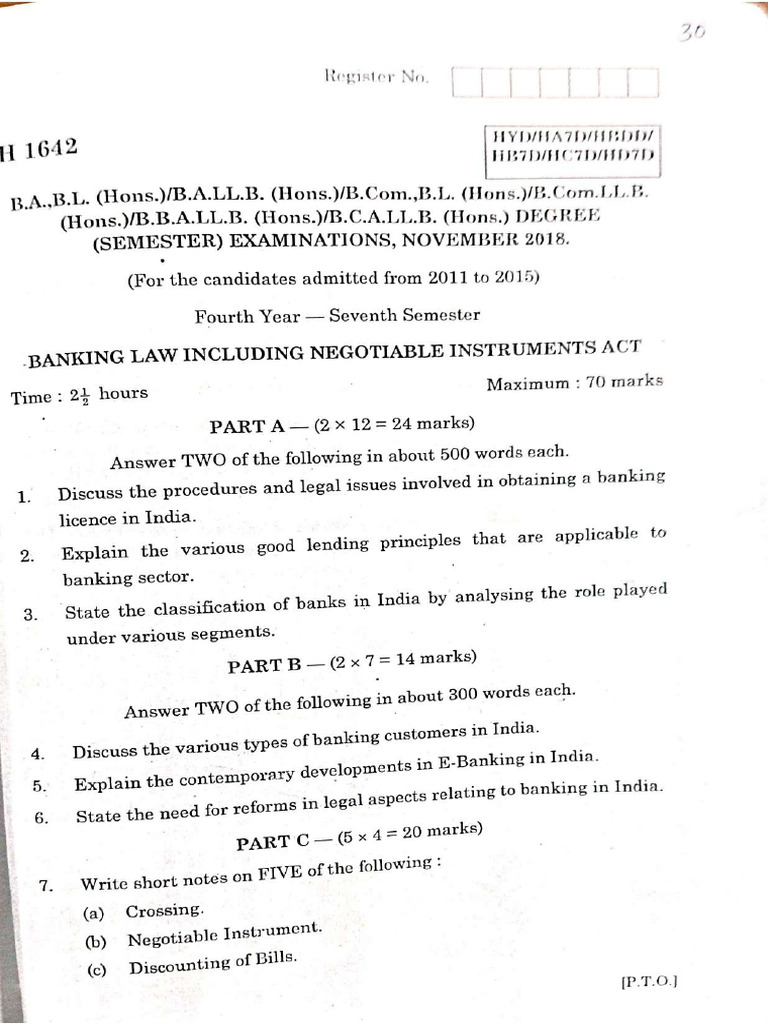 Banking Law QN Papers | PDF