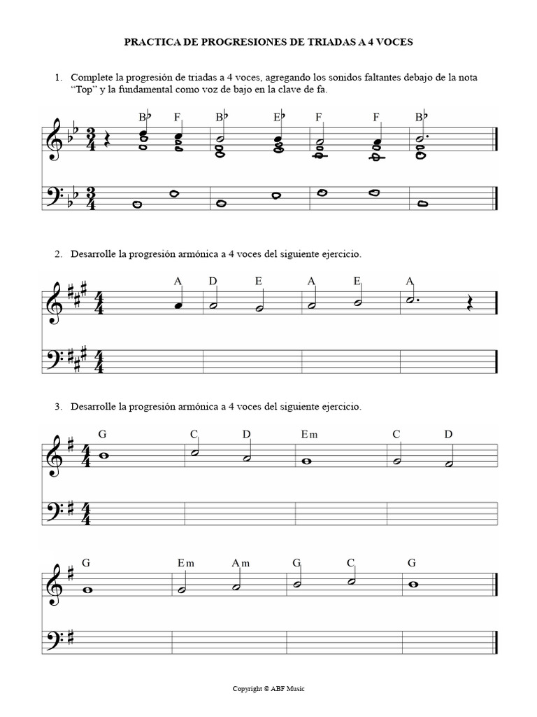Progresiones de Triadas a 4 Voces | PDF