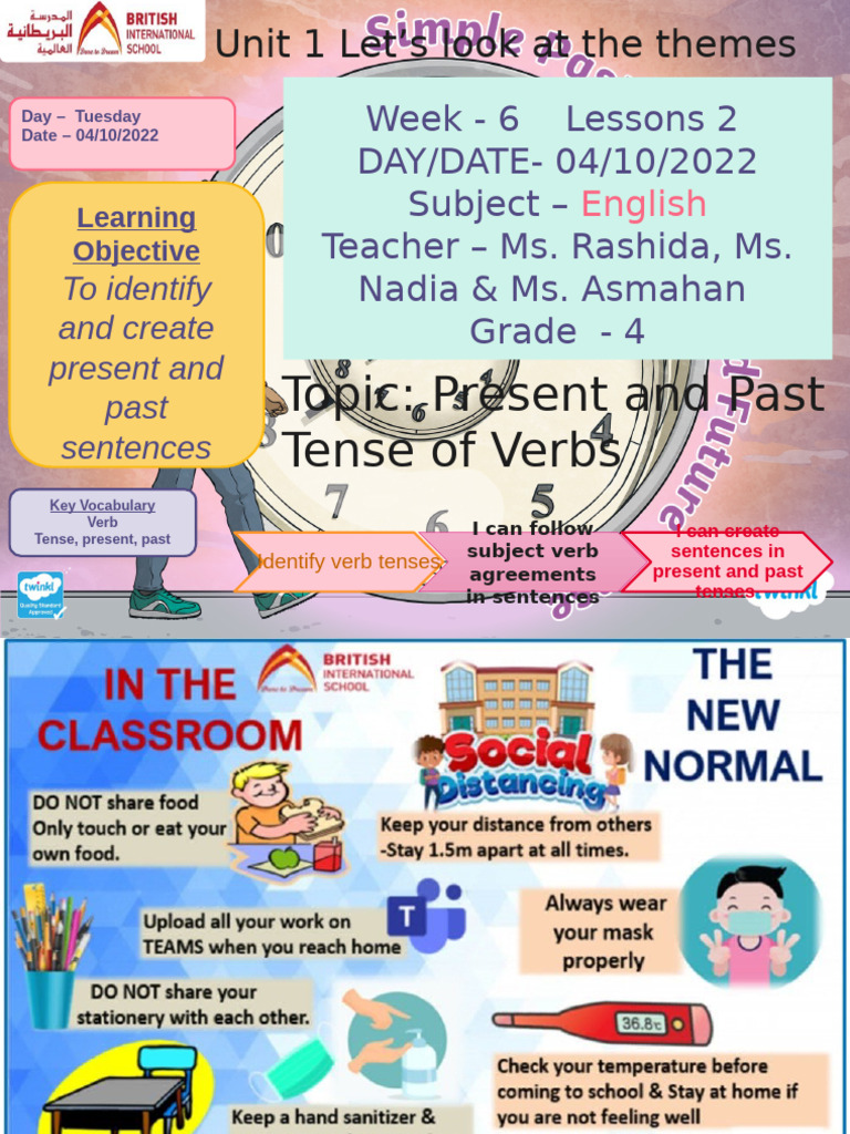 Simple Past and Simple Present | PDF | Grammatical Tense | Verb