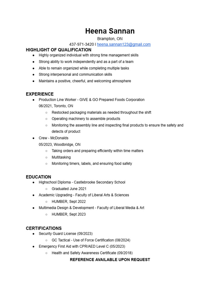 Heena Sannan Resume | PDF