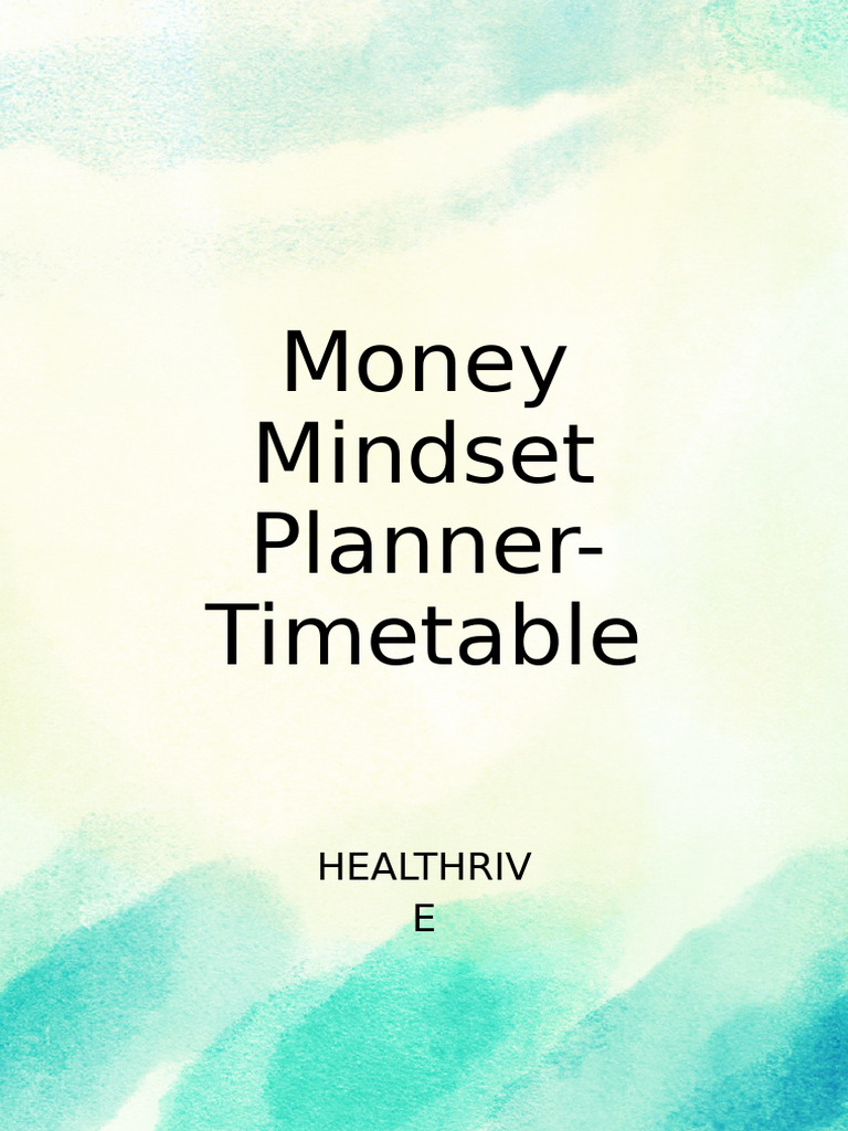 Money Mindset Journal | PDF | Expense | Budget
