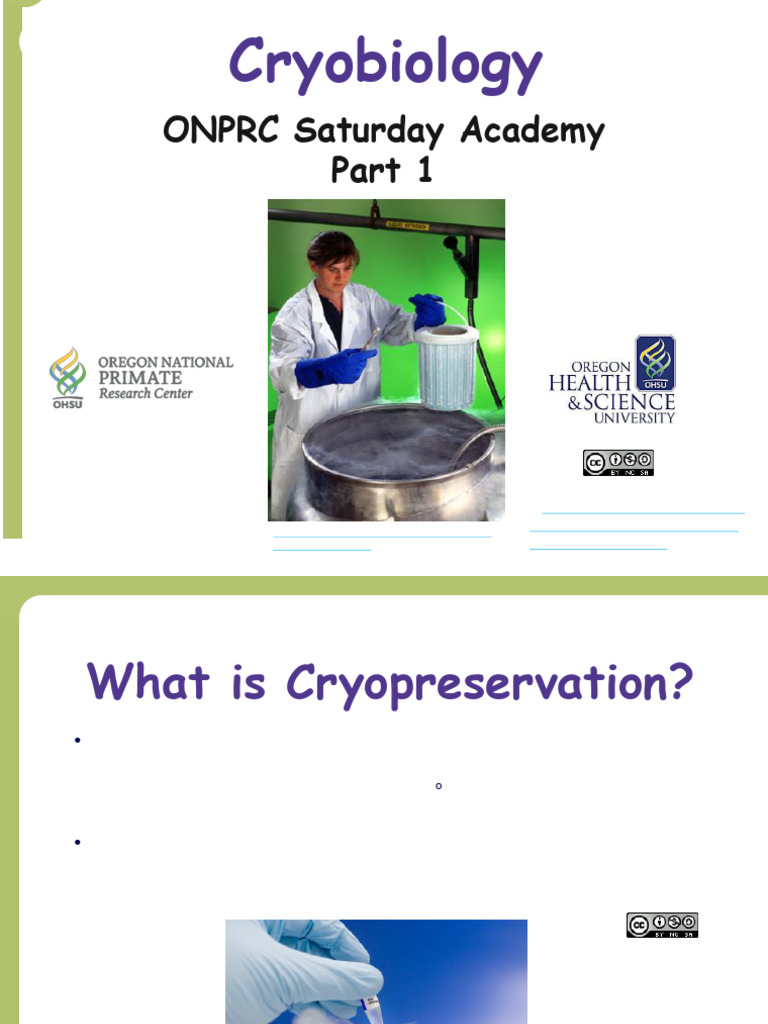 8b. Cryobiology Lecture Part 1 - PowerPoint | PDF | Freezing