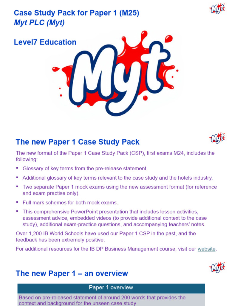 Case Study Pack POWERPOINT - May 2025 - Myt PLC - Paul Hoang | PDF | Corporate Social ...