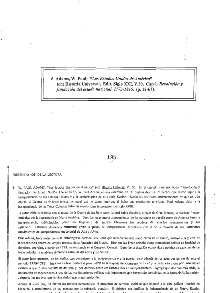 EEUU Rev. y Fundación | PDF