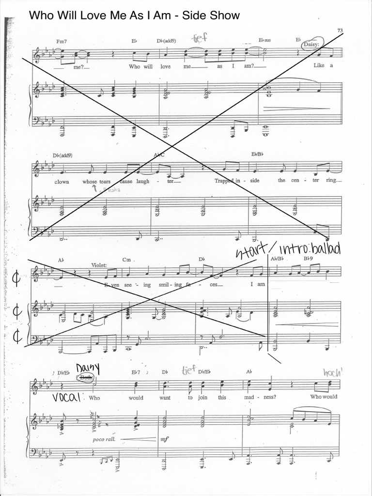 (3)Who Will Love Me as I Am - Side Show | PDF