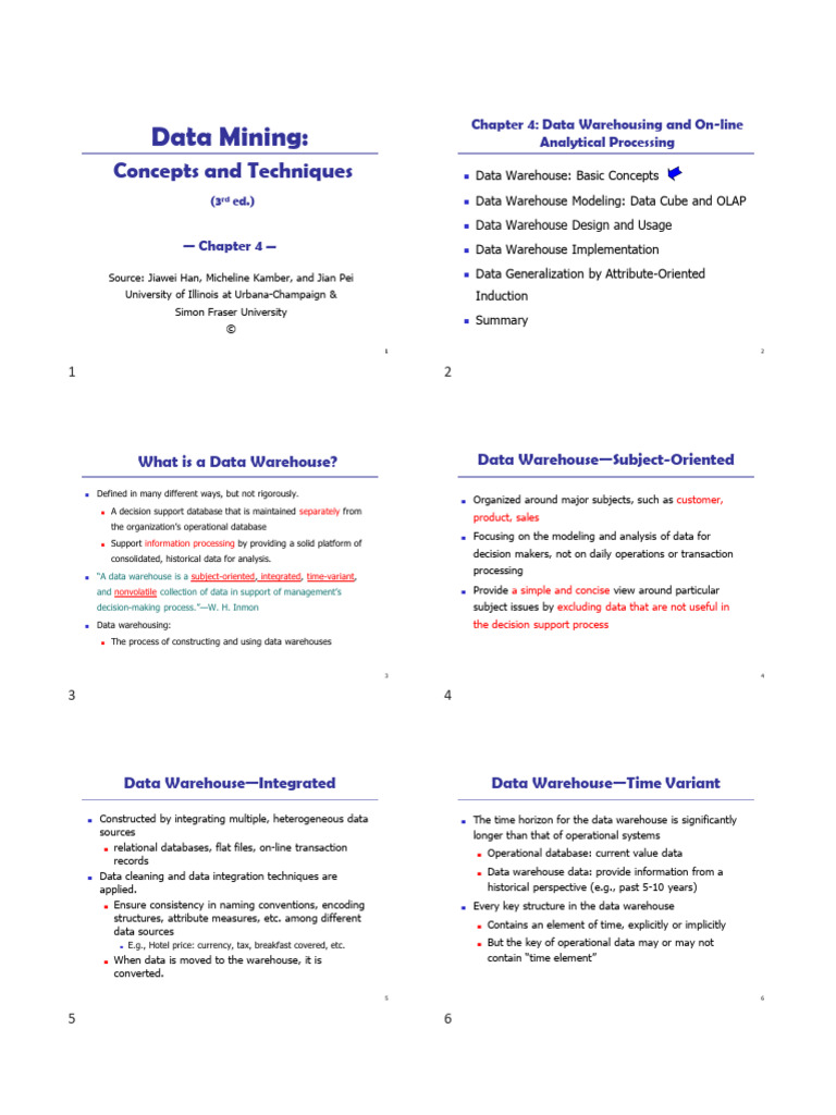 Data Warehousing and OLAP Concepts | PDF | Data Warehouse | Data