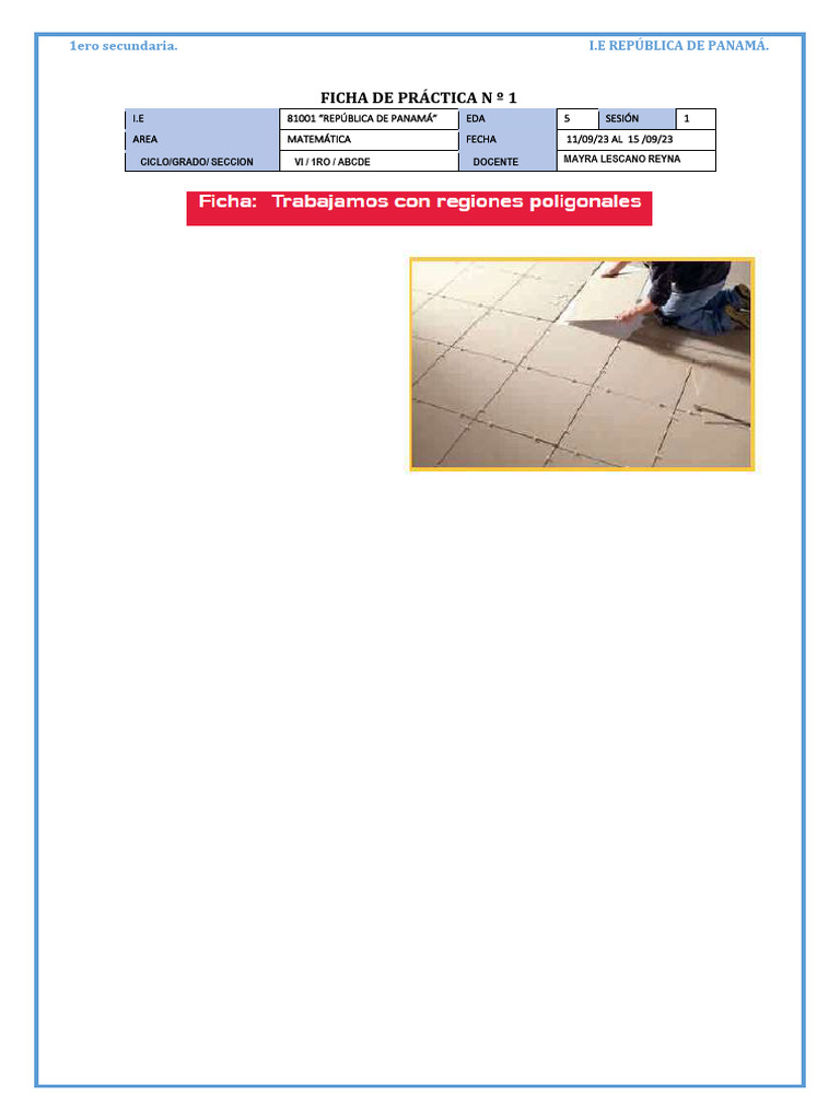 Ficha Práctica SESIÓN 1, 1ero Secund - Eda 5 | PDF