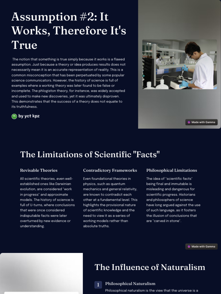 Assumption 2 It Works Therefore Its True | PDF | Theory | Naturalism (Philosophy)