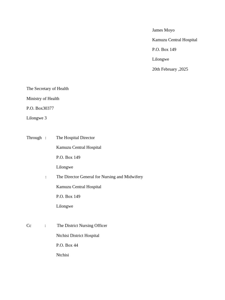 James Moyo-Swap Letter | PDF