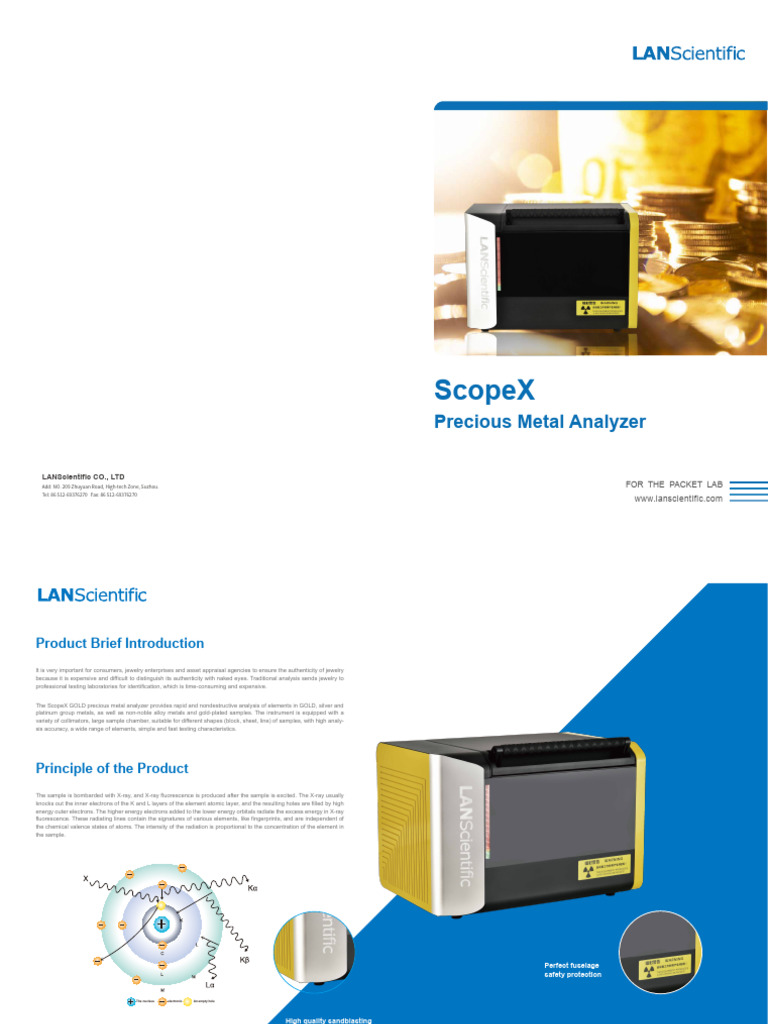 ScopeX Precious Metal Analyzer Overview | PDF | Metals | X Ray