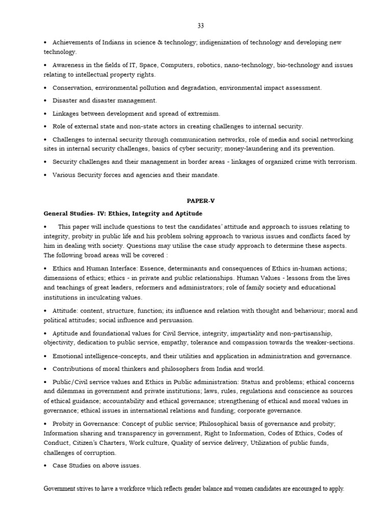 UPSC Ethics GS4 Syllabus Overview | PDF | Governance | Morality