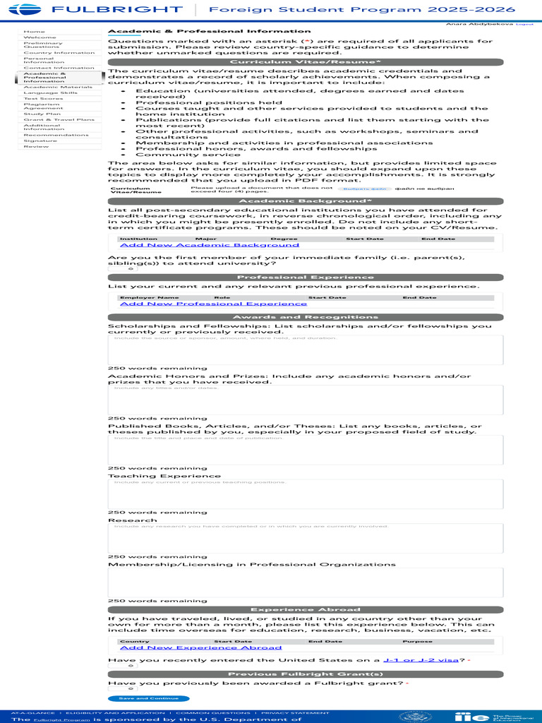Foreign Student Program Application Guide | PDF | Résumé