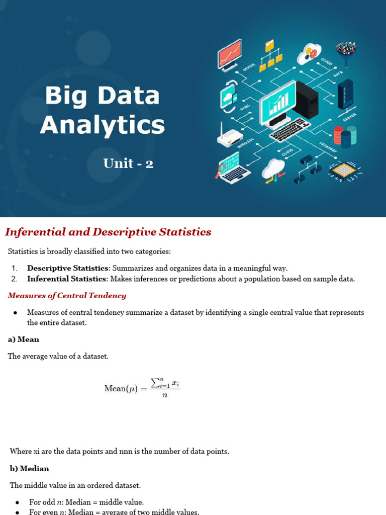 BigDataAnalytics - Unit2 | PDF | Quartile | Skewness