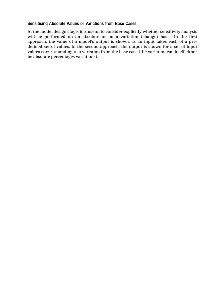 Absolute Values or Variations From Base Cases | PDF | Sensitivity ...