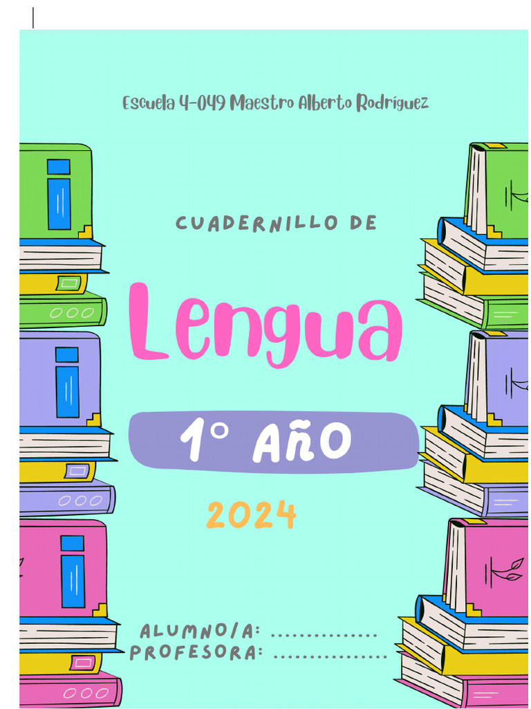 Cuadernillo de 1ro Alberto Rodriguez 2024 | PDF | Verbo | Género gramatical