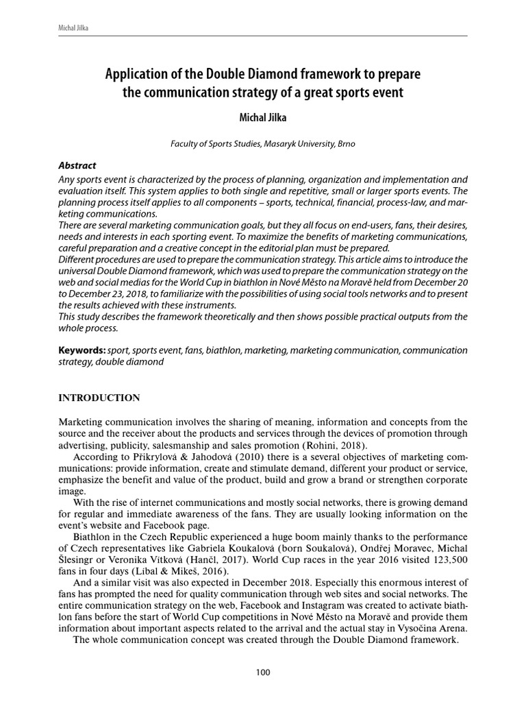 Application of The Double Diamond Framework To Pre | PDF ...