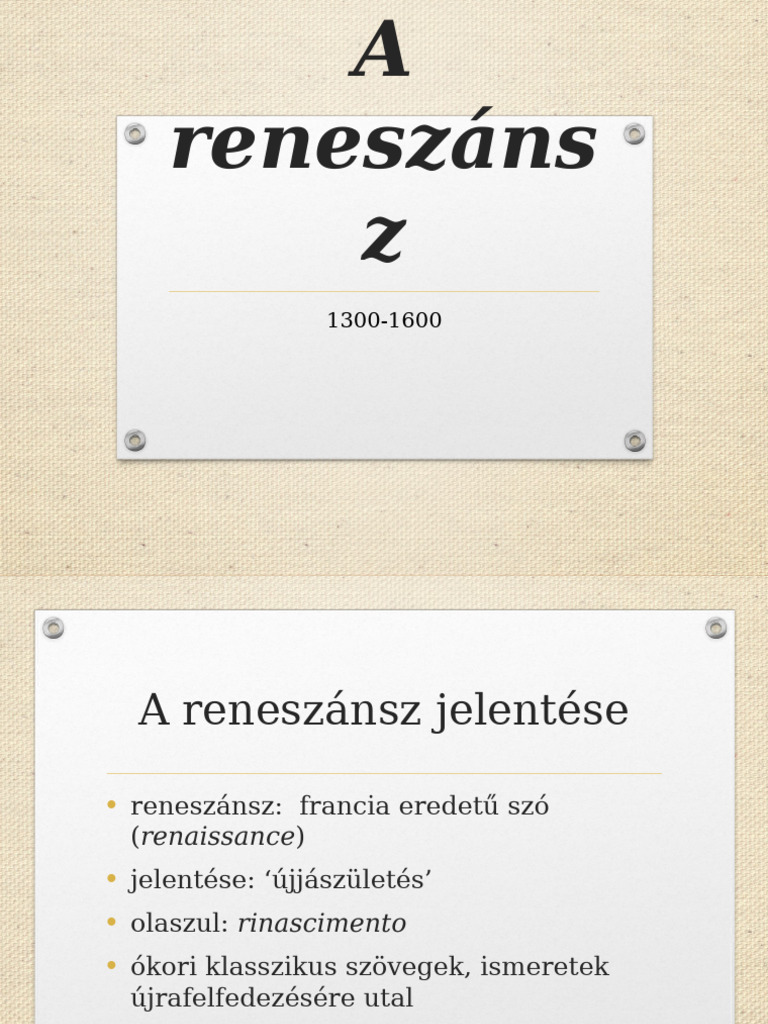 Reneszánsz | PDF