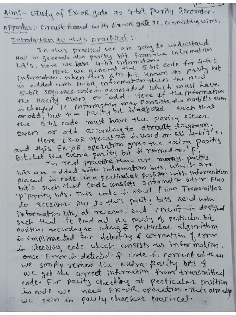 4 Bit Parity Generator and Checker | PDF