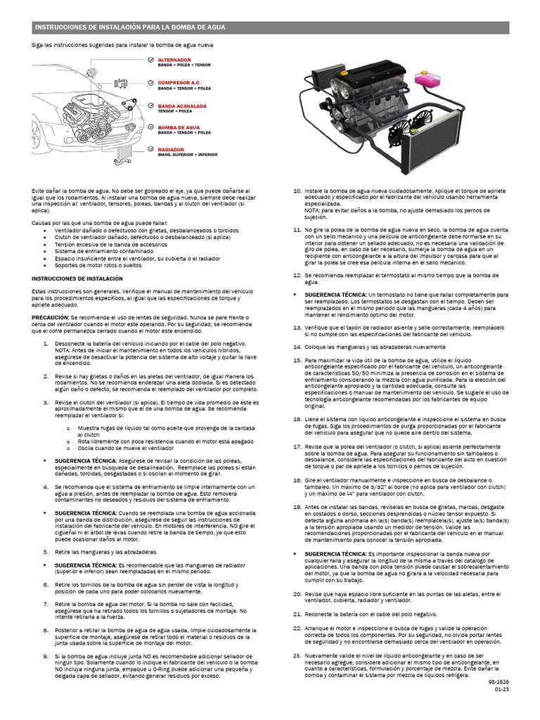 Spanish Instructions | PDF | Bomba | Tornillo
