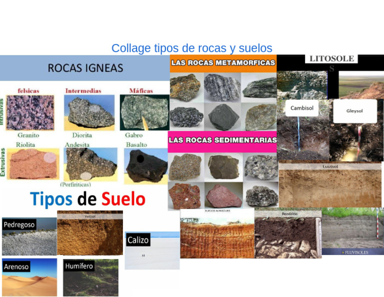 Collage de tipos de rocas y suelos | PDF