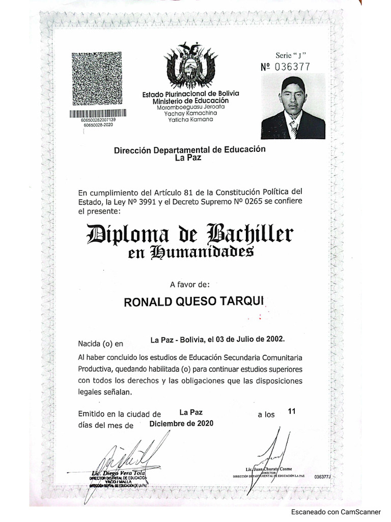 Titulo de Bachiller | PDF