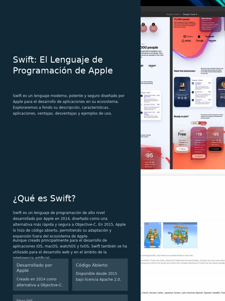 Swift El Lenguaje de Programacion de Apple | PDF | Swift (lenguaje de programación) | Software ...