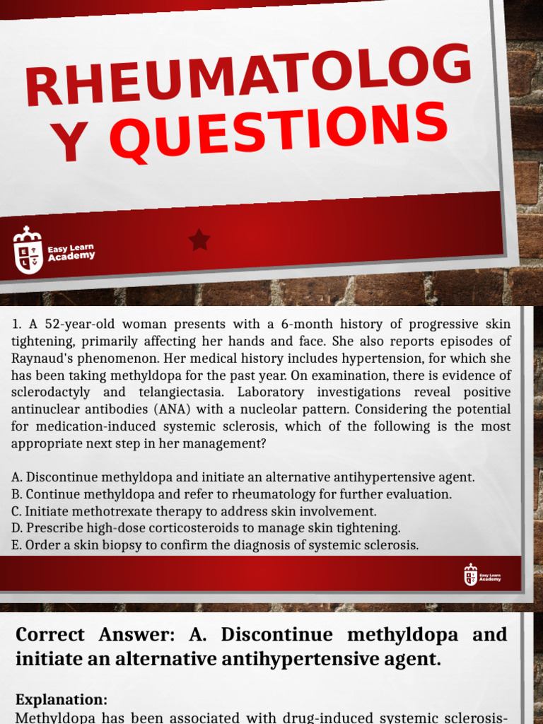 Rheumatology Questions | PDF | Fibromyalgia | Vitamin D