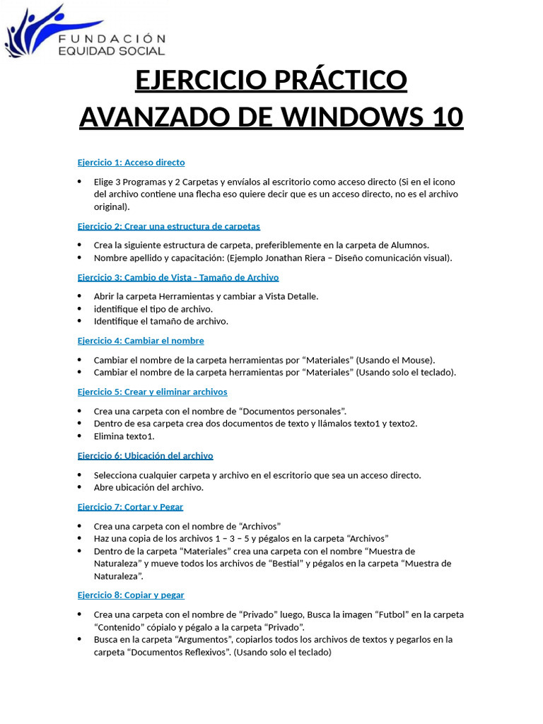 Ejercicio Practicos Avanzado de Windows 10 | PDF | Ventana (informática) | Archivo de computadora