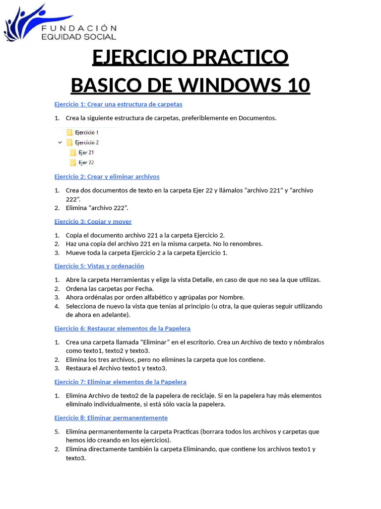 Ejercicios Practicos Basicos de Windows 10 | PDF