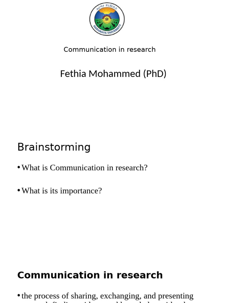 Communication in Research 2025 | PDF | Communication | Thesis