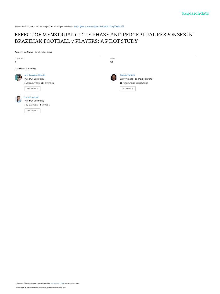 Menstrual Cycle Effects on Football Players | PDF | Menstrual Cycle ...